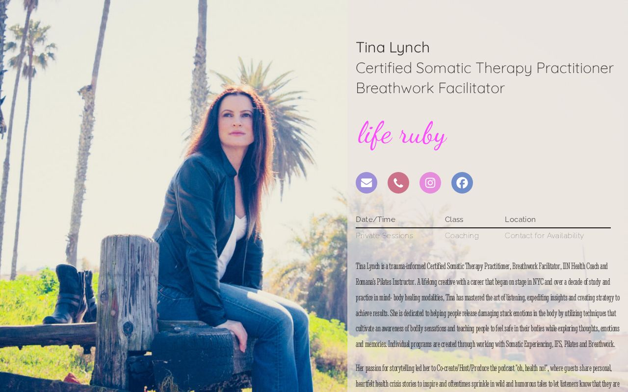 Tina Lynch | liferuby - Somatic Therapy Practitioner, Breathwork ...